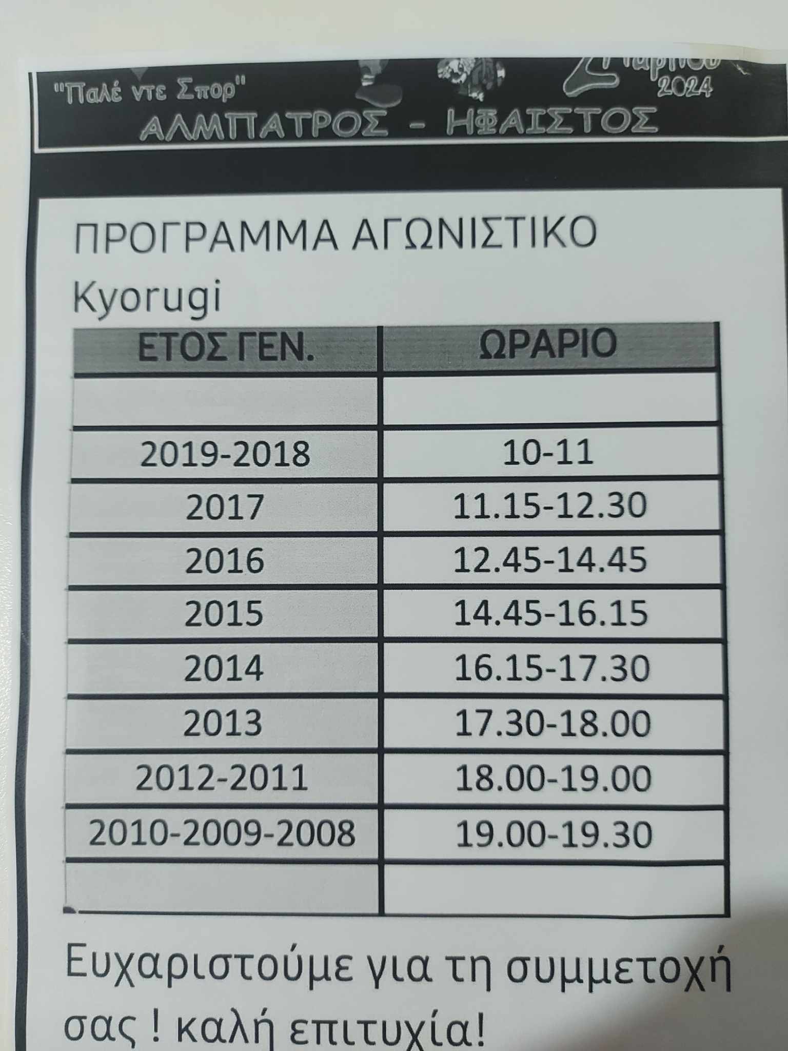 ΠΡΟΓΡΑΜΜΑ ΑΓΩΝΩΝ – ΦΙΛΙΚΟΙ ΑΓΩΝΕΣ ΑΛΜΠΑΤΡΟΣ/ΗΦΑΙΣΤΟΣ | Α.Σ ' Η Τόλμη ...